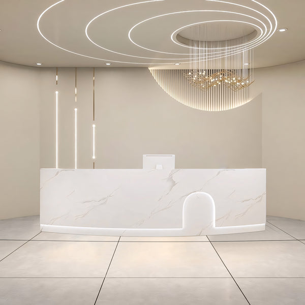 Light Luxury Arc-shaped Counter Reception Desk JDT-2046 – Anzhap Australia