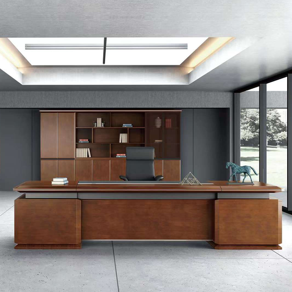 High-Quality Walnut Executive Desk with Spacious Rectangular Desktop L ...